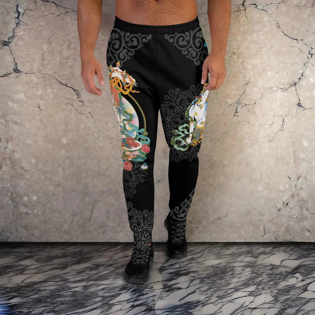 Design Jogger Pants - White Tara Thangka Men's Joggers | Cosmovisions ...